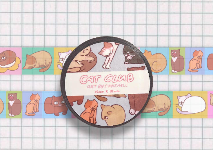 cat club washi tape | art by sunshell